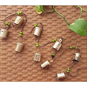 Generic Rustic Vintage Bell Hanging String for Home Decor Wall Door Window Decoration, Garden and Outdoor- 10 Handmade Cowbells Gifting
