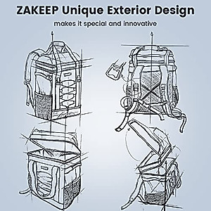 ZAKEEP Cooler Backpack, 36 Cans Multifunctional Leakproof Cooler Backpack with Padded Top Handle, Mesh Pocket for Camping BBQ (White)