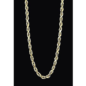 Yellow Gold Diamond Cut Rope Chain Real Solid 14k 18" to 26", 4.0mm (20)