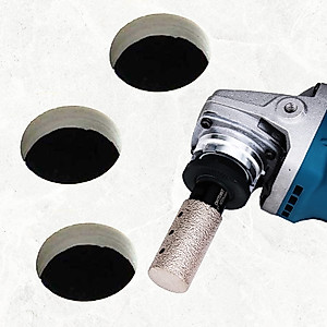 Diamond Coated Finger Bit, 1" Tile Milling Bit to Enlarge Grind Polish Shape Holes on Porcelain Ceramic Marble Granite Tile Countertop, with 5/8-11 Thread to 3/8" Hex Shank Adapter, Diameter 25mm