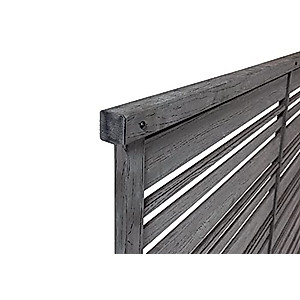 Enclo Privacy Screens EC18015 4 ft H x 5.3 ft W Fresno Outdoor Privacy Fence Screen WoodTek Vinyl No-Dig Kit 2 Panels, Charcoal