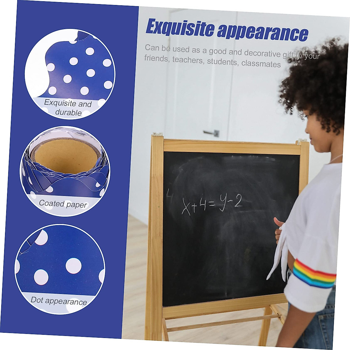 BESTOYARD 2 Rolls border stickers bulletin border strip bulletin board border poster Classroom alphabet stickers Bulletin Board Decorations primary school border paper Hemming coated paper