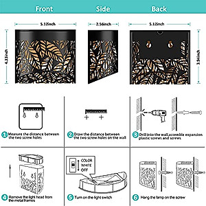 TIJNN Solar Deck Lights-4 Pack IP65 Waterproof, LED Landscape Lighting Solar Outdoor Light Solar Garden Light, Patio, Backyard, Patio - (Leaf)