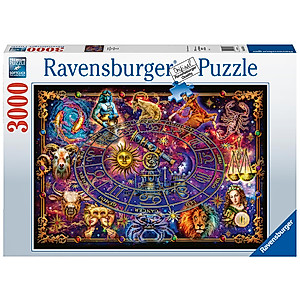 Ravensburger Zodiac 3000 Piece Jigsaw Puzzle - Enthralling Zodiac Illustration | Custom Blueboard | Perfect Interlocking Fit | Vibrant, Matte Finish | Ideal for Advanced Puzzle Enthusiasts