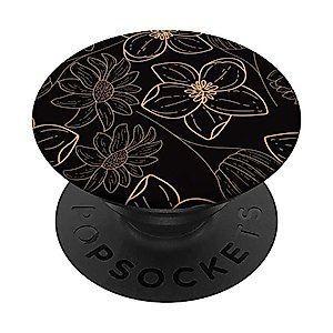vintage floral engraving style PopSockets Swappable PopGrip