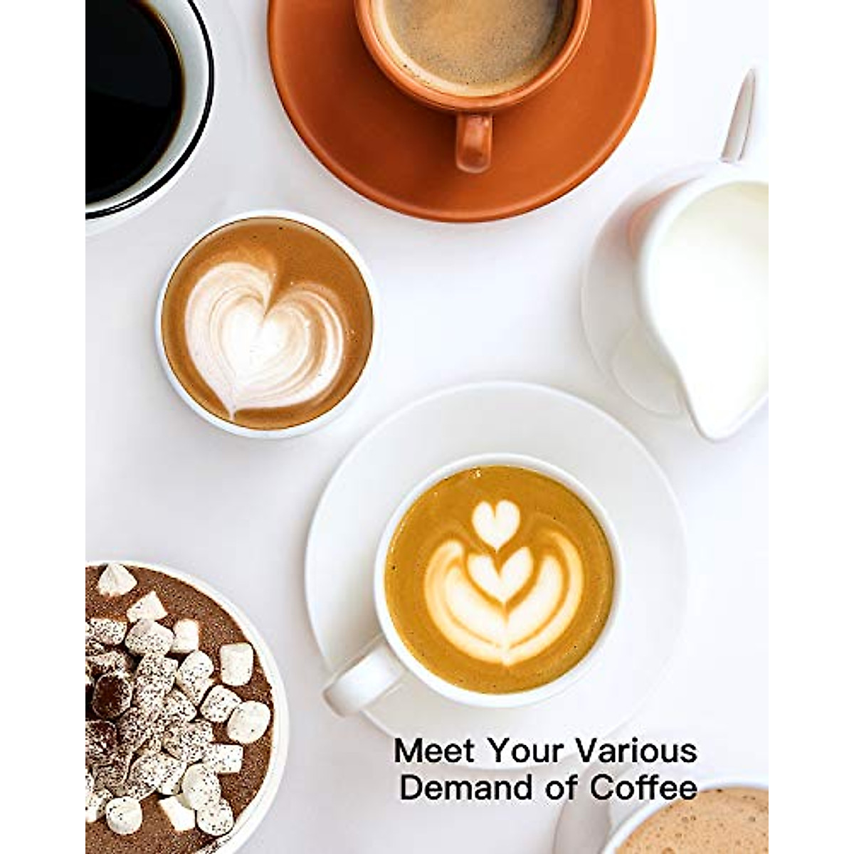 Boly Single Serve Coffee Maker with Milk Frother Combo, Small Coffee Machine for K Cups and Ground Coffee, Cappuccino Maker and Latte Machine