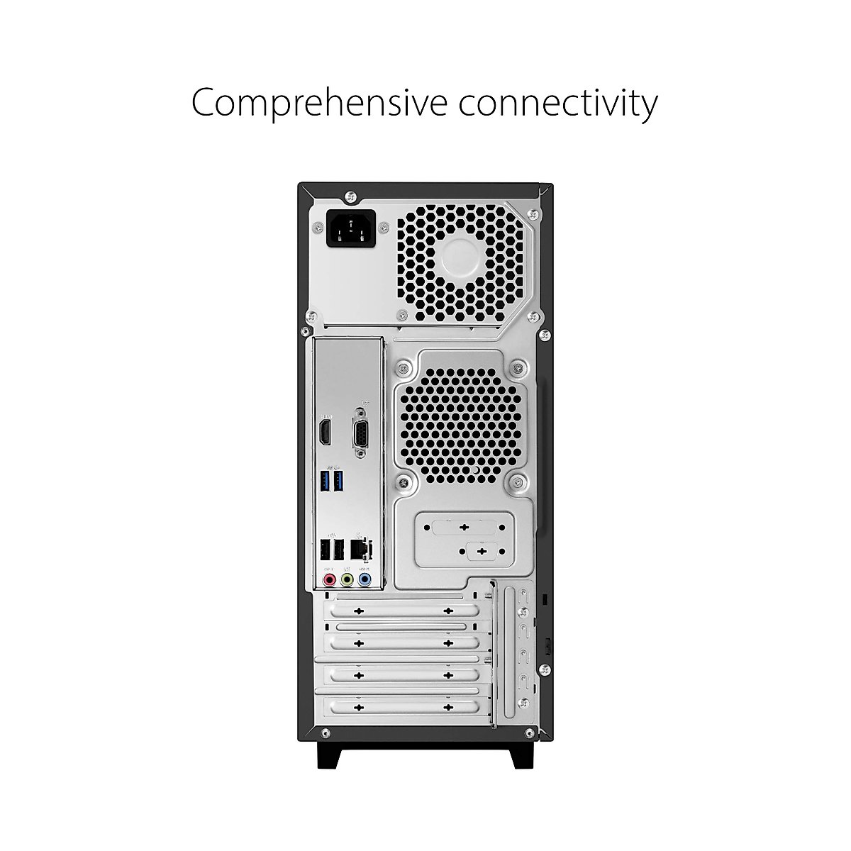 ASUS Desktop S300, Intel Core i5-10400 Processor, 16GB DDR4 RAM, 512GB PCIe SSD, DVD Drive, Windows 10 Home, Wired Keyboard & Mouse Included, Black, S300MA-DH501