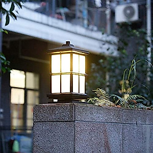 European wall light Simple Chinese Column Lamp Antique Classic Post Light Door Garden Light Waterproof Super Bright Villa Wall Home Door Light E27 Decorative Lighting European Fence Garden Gate Post L