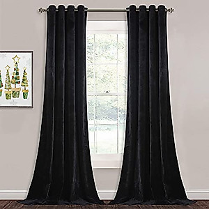 StangH Black Velvet Curtains & Short Blackout Curtains