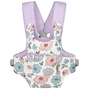 GAGAKU Baby Doll Carrier for Kids Stuffed Animal Carrier Reborn Baby Carrier with Adjustable Straps for American Girl Doll Bitty Baby Doll Accessories - Purple (Flowers)