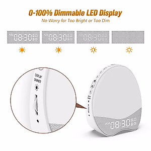 Welgo G4 White Noise Machine Alarm Clock and Nightlight with Natural Sound Dual Alarms, 12 Soothing Sounds, Sleep Timer, Dimmable Digital Display for Kids, Adult, Sleeping, Bedroom…