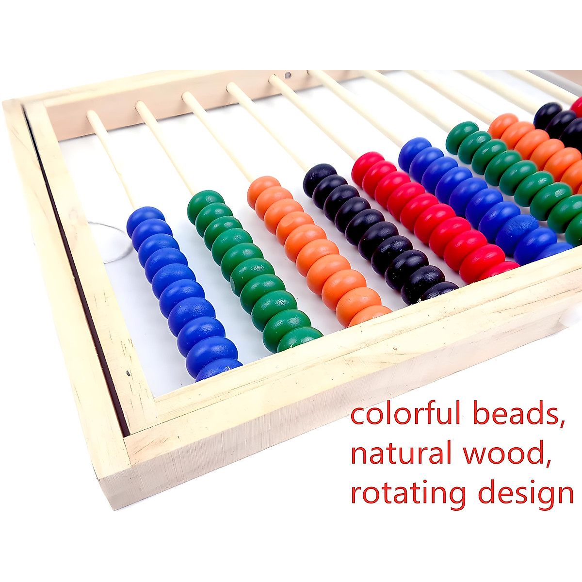 MAGIKON Wooden Counting Number Frame, 10 Rows Abacus for Kids Learning Math (11-1/2-Inch)