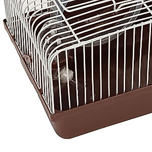 HEEPDD Hamster House Toy, Hamster Cage Breathable Portable Small Animal House with Water Bottle Bowl Running Wheel for Guinea Pigs Rabbits