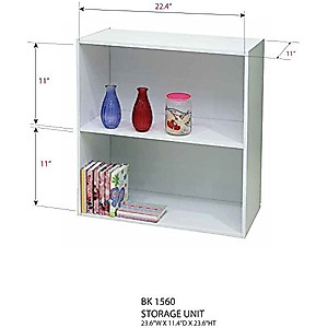 K and B Furniture Co Inc White Wood 2 Tier Bookcase