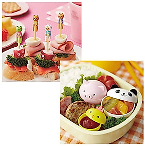 OTSUMAMI TOKYO Bento Box Accessories 4 Kinds Set, Super Cute 3 Sizes Mini Container, Kawaii Decoration Sheets, 8 pcs dolphin Picks, 4 pcs Animal Long Picks, Japanese 4 Lunch Box Decor Set