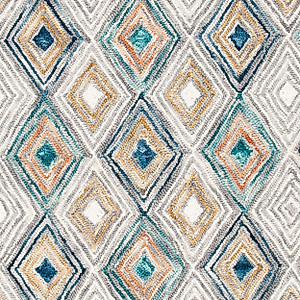 SAFAVIEH Aspen Collection Area Rug - 8' x 10', Green & Gold, Handmade Boho Wool, Ideal for High Traffic Areas in Living Room, Bedroom (APN810Y)