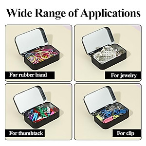 Bewudy 3 PCS Metal Rectangular Hinged Tin Boxes with Lid, Mini Metal Tin Box, Containers Portable Box, Small Storage Kit Home Organizer for Storage Candies Jewelry Crafts