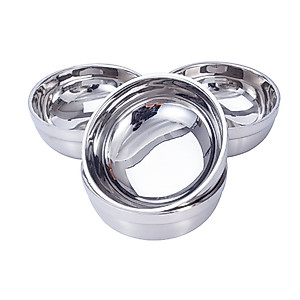 Mirenlife 31 Oz Stainless Steel Bowl Set, Double-walled Insulated Bowls for Cereal, Soup, Ice Cream, Rice, Noodles, Salad, Kids Snacks, Set of 4