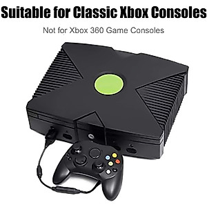 Xbox Classic Controller S-Type Wired Gamepad for Xbox S Type Console (Black and ClearBlue)