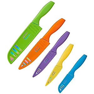 Hampton Forge HMC01E550S Rainbow Titanium – 10 Piece Knife Set with Blade Guards, Stainless Steel