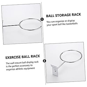 CLISPEED 15 Pcs Ball Bracket Wall Basketball Rack Hook Sports Basketball Wall Rack Basketball Holder Wall Mount Exercise Ball Stand Basketball Showing Rack Shelf Iron Round Fitness