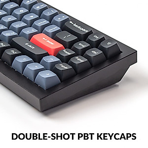 Keychron Q7 Wired Custom Mechanical Keyboard, 70% Layout QMK/VIA Programmable Macro with Hot-swappable Gateron G Pro Blue Switch Double Gasket Compatible with Mac Windows Linux (Black)