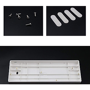 TS Keycap 60% GH60 Keyboard Plastic Shell Case for 60% Mechanical Gaming Keyboard Compatible GH60 POKER2 FACEU POK3R 60 GK61 GK64 GK66 (White)