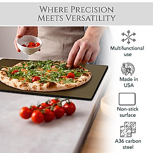 Premium Pizza Stone for Oven | Small But Expandable By Purchasing Two or More | Perfect Crispy Crusts | Durable Pizza Steel Stone | Deluxe Pizza Stone Offering Easier Cleaning, Handling and Storage