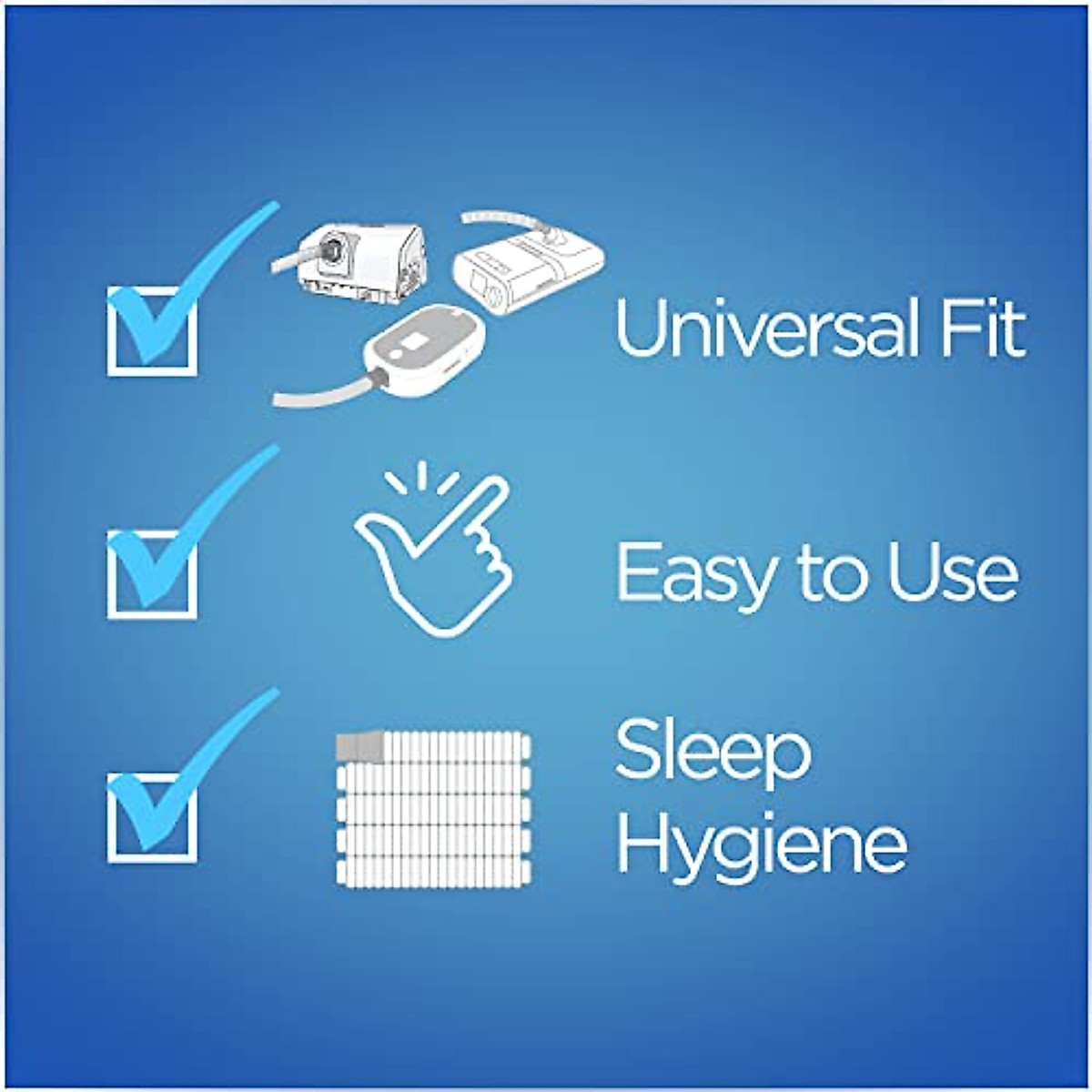 resplabs CPAP Hose - 6 Foot Black-Out Tubing - Universal Tube Compatible with All ResMed and Philips Respironics Machines - 3 Pack