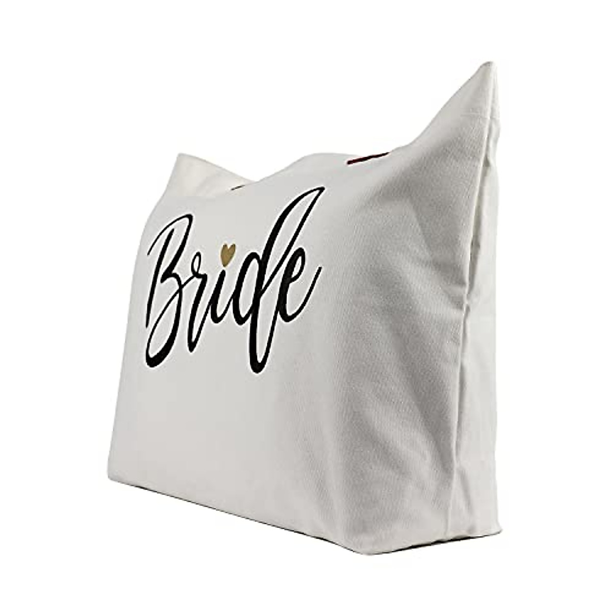 Lamyba Bride Bag with Makeup Bag, Mrs Tote Bag, Bride to be Gifts/Bridal Shower Gifts for Bride, White