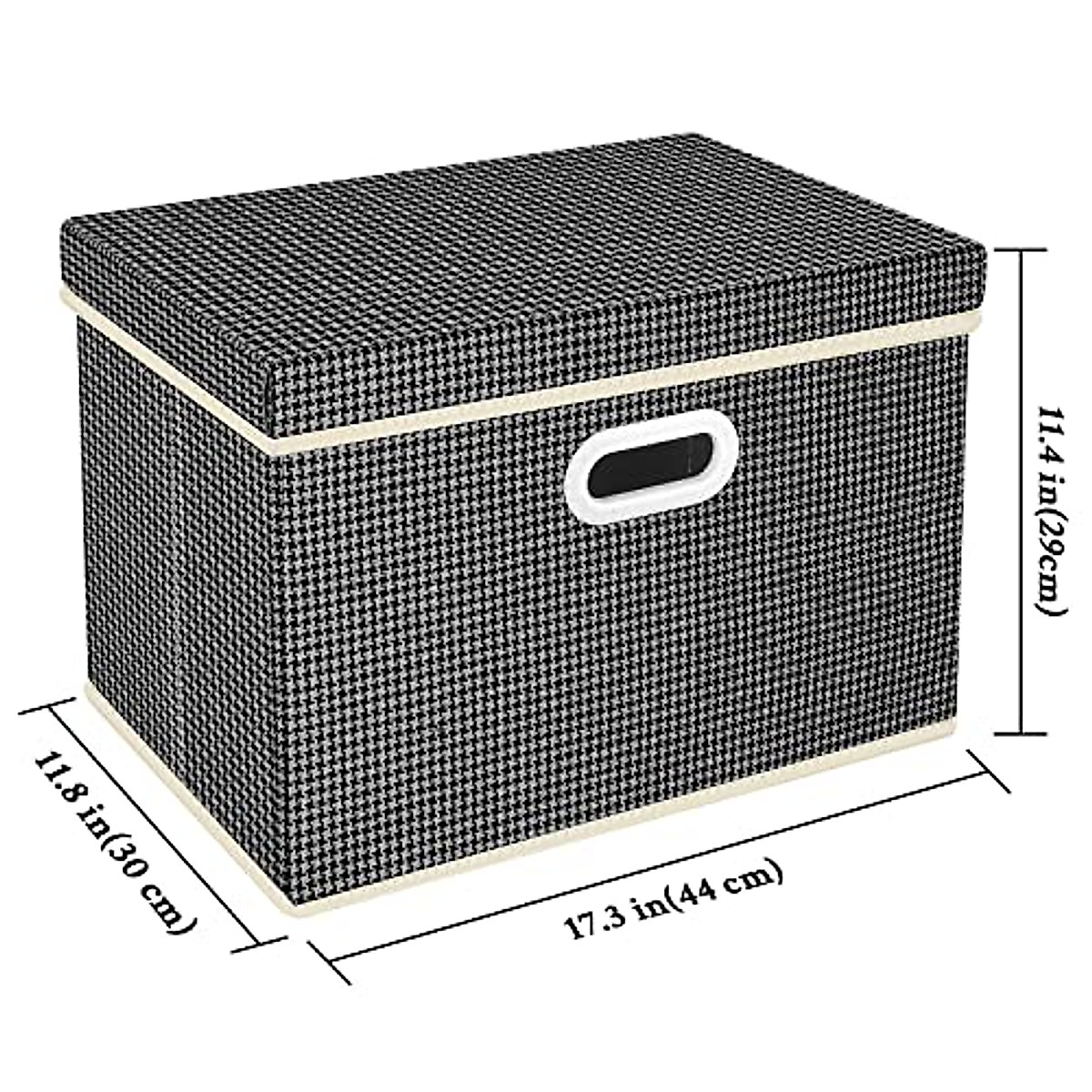 TYEERS Large Collapsible Storage Bins with Lids, Patterns, Washable, Fabric Decorative Storage Boxes for Organizing 17.3x11.8x11.4 inches, 5 Pack, Gray