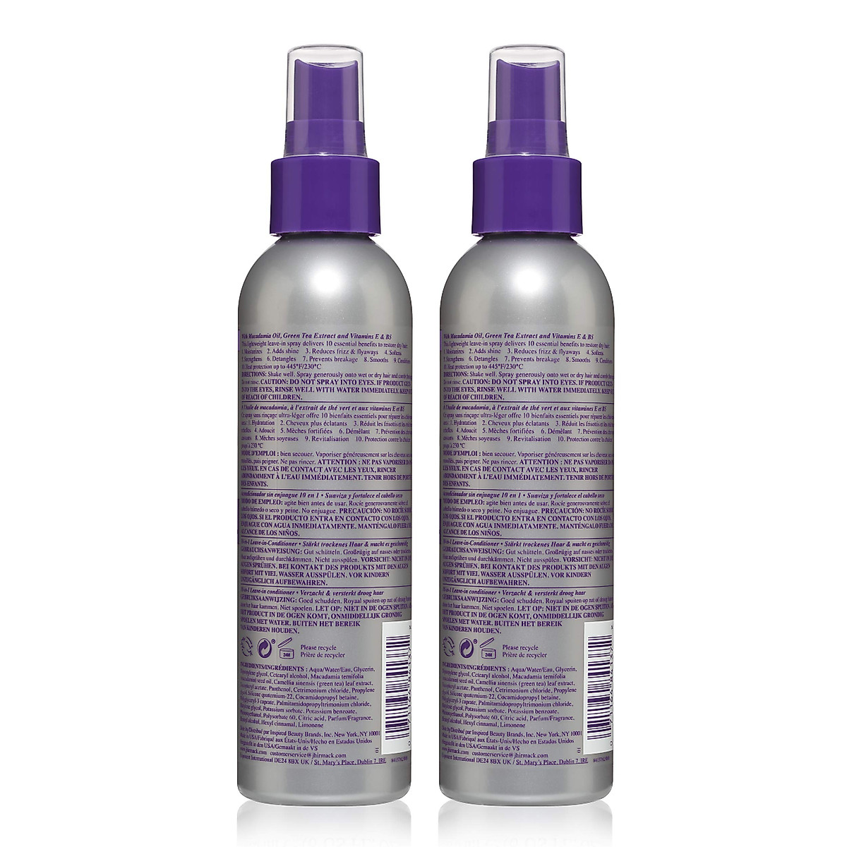 jhirmack 10-in-1 Leave-In Conditioner Spray | Heat Protectant | Detangles, Softens, Repairs & Adds Shine | Made with Vitamin E & B5 | Set of 2