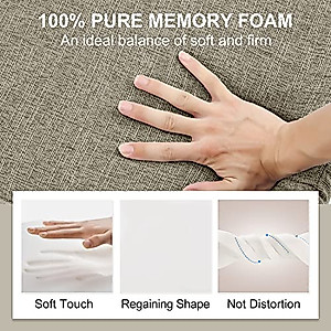 Wellsin Chair Cushions for Dining Chairs 4 Pack - Kitchen Chair Cushions with Ties and Non-Slip Backing - Dining Chair Pads 16"X16"X2", Khaki