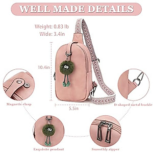 Love Deliver Crossbody Bags for Women Daypack Sling Bag Leather Chest Bag for Traveling With a Pendant