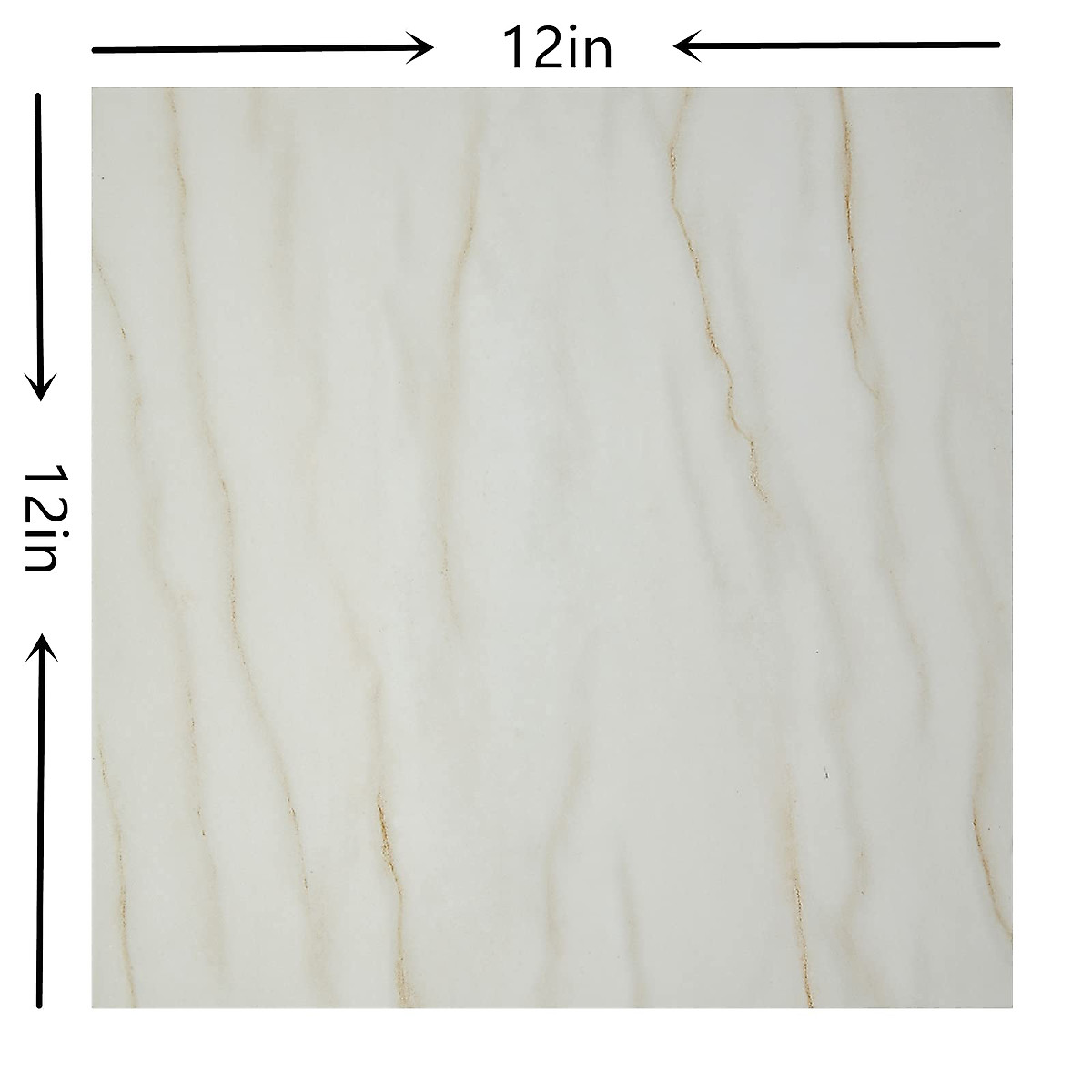 Peel and Stick Floor Tile Marble Vinyl Flooring 12in×12in Durable Waterproof Tiles Self Adhesive for Kitchen Living Room and Bathroom Floor Easy to Remove and Reposition