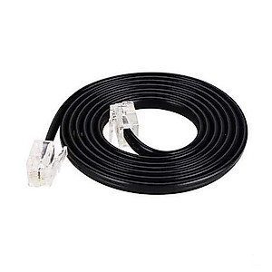 Part Express EopZol 10ft Telephone Line Cord Cable Wire 6P4C RJ11 DSL Modem Fax Phone to Wall Black