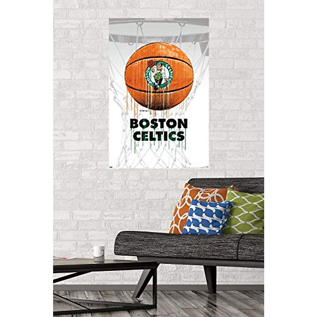 Trends International NBA Boston Celtics - Drip Ball 20 Wall Poster, 22.375" x 34", Unframed Version