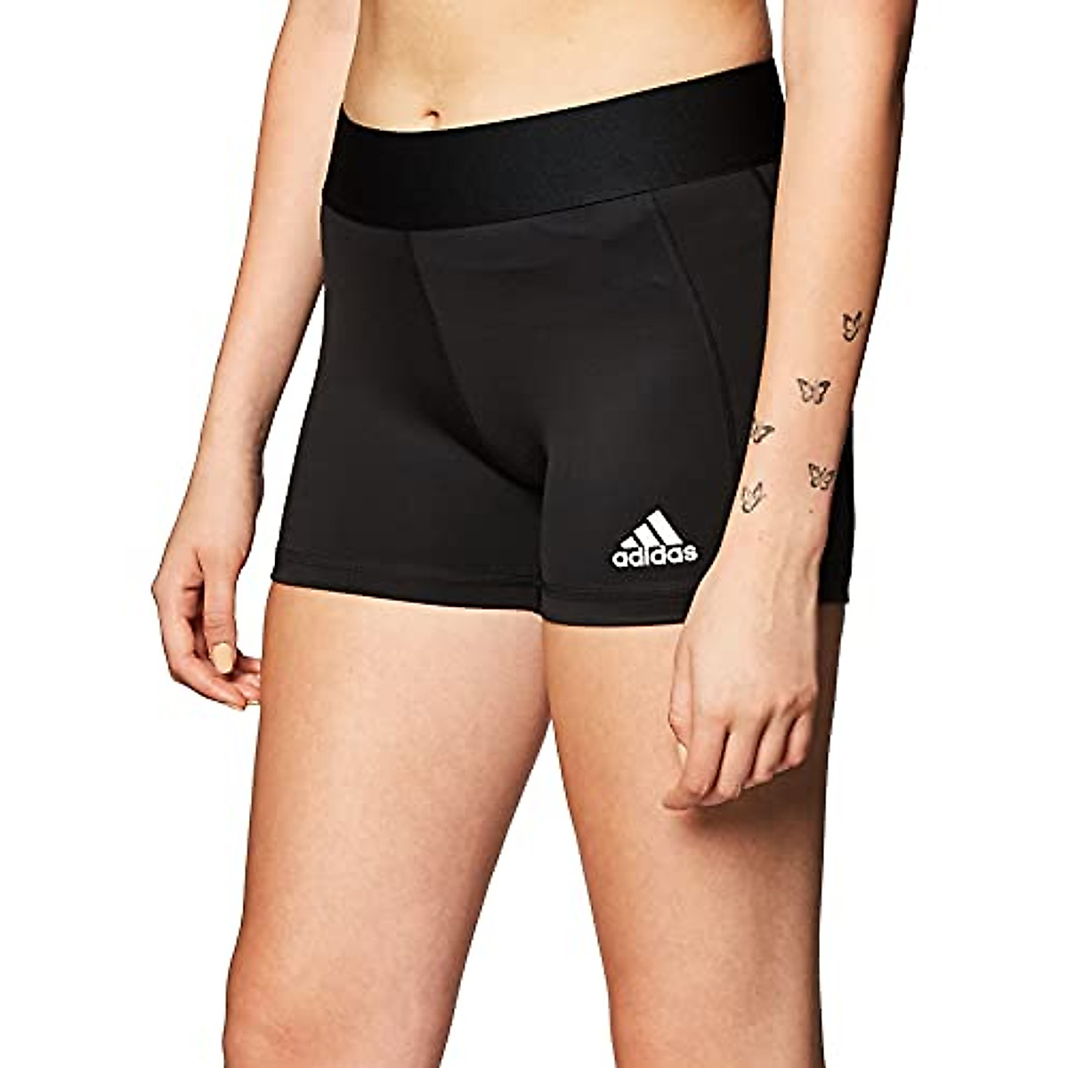 adidas Women's Alphaskin Volleyball 4-Inch Short Tights Black/White M3