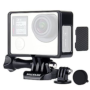 YALLSAME Frame Mount Case for GoPro Hero 4 3 3+ with Lens Cap and Side Door Cap Protective Wire Connectable Skeleton Housing Case Accessories Kit for GoPro 4 3 3+ Action Camera