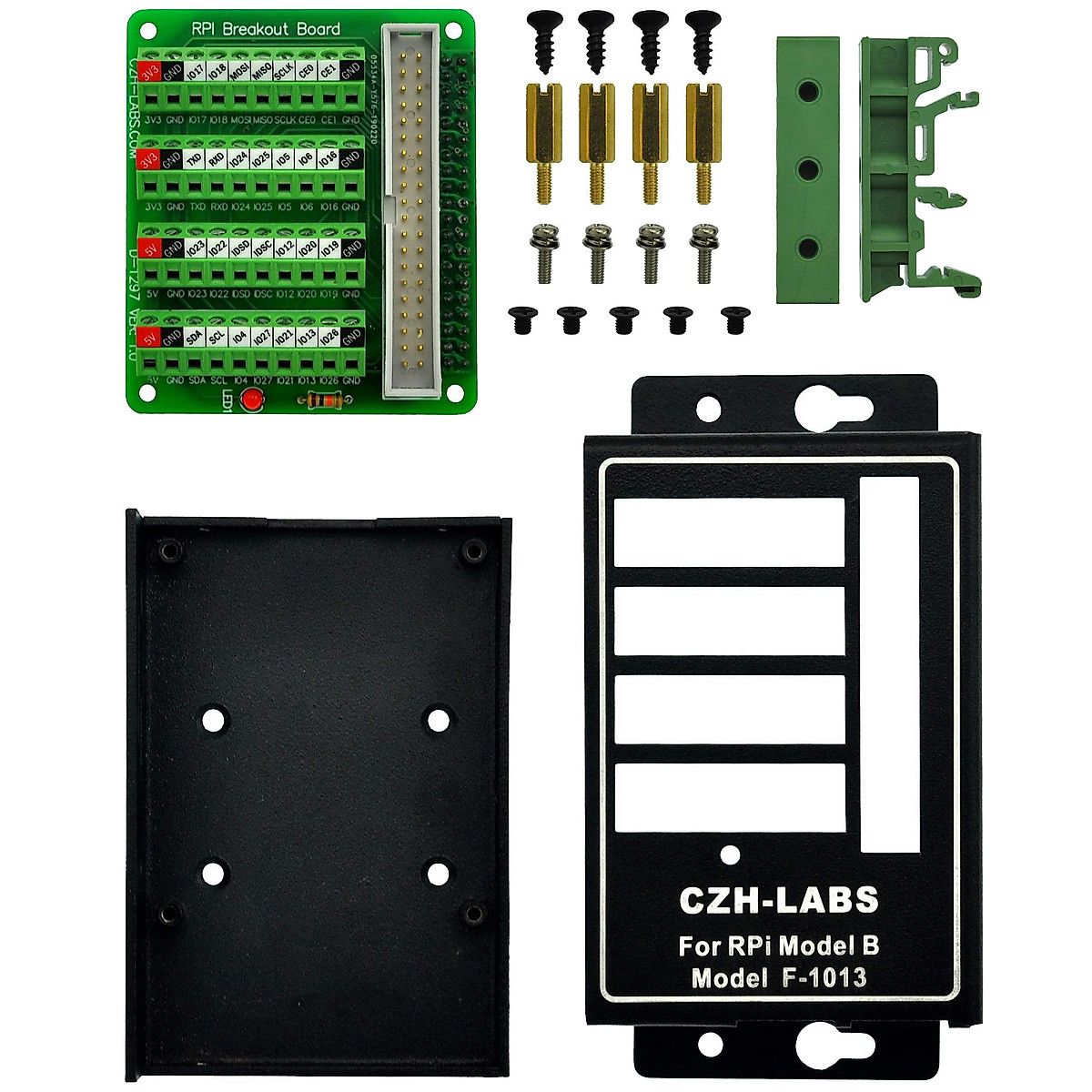 CZH-LABS RPi Screw Terminal Block Breakout Module with Aluminum Enclosure. for Raspberry Pi 1 2 3 Model B/B+