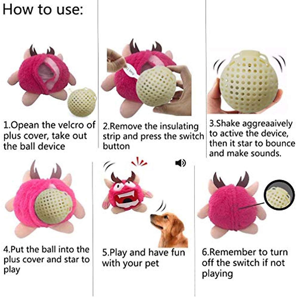 NEILDEN Upgrade Interactive Squeaky Dog Toys Plush Puppy Chew Toys Giggle Dog Balls Durable for Tug and Fetch Pet Toys for Small Dogs