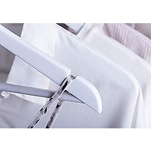 Amber Home Solid White Wood Hanger 20 Top Hanger & 24 Bottom Hanger for Suit Coat Shirt Pants Skirt