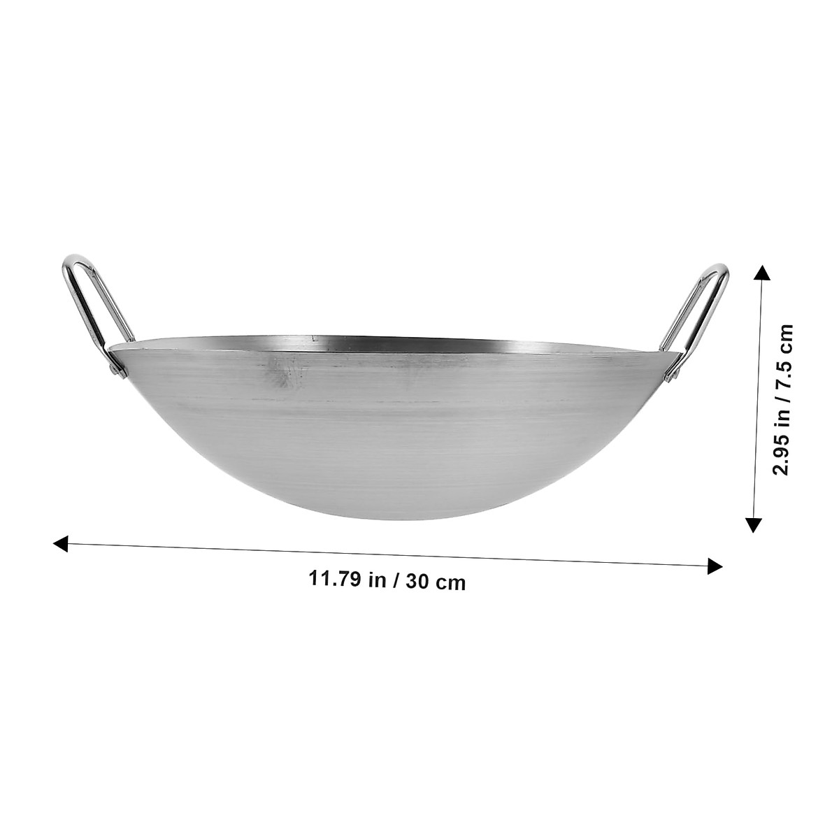 Ciieeo Stainless Steel Wok Dual- Handled Steel Wok Frying Pot Double Handle Wok Pot Stock Pot Carbon Steel Pow Wok Cooktop Wok Griddle Camping Accessories Skillet Binaural Pot Stove Flat