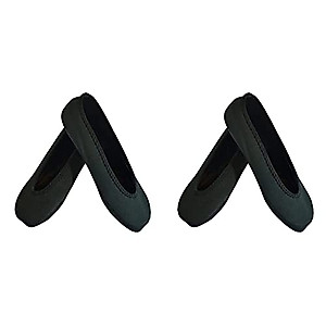 Nufoot Ballet Flats Women's Shoes, Foldable & Flexible Flats, Slipper Socks, Travel Slippers & Exercise Shoes, Dance Shoes, Yoga Socks, House Shoes, Indoor Slippers, Black, Large
