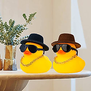 MuMyer Rubber Duck Car Ornaments Duck Car Dashboard Decorations for Car Dashboard Decoration Accessories with Mini Hat Swim Ring Necklace and Sunglasses