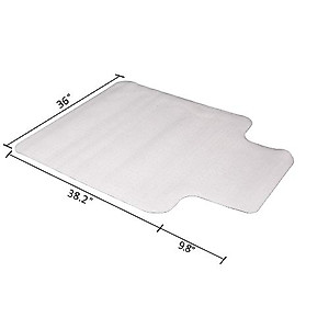 PVC Protective Mat for Floor Chair Transparent Home Office Carpet Desk Chair Protector with Lip for Standard Low and Medium Pile Carpets(48" x 36" x 0.08")