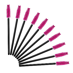 100PCS Disposable Eyelash Mascara Brushes for Eye Lashes Extension Eyebrow and Makeup(Rose)