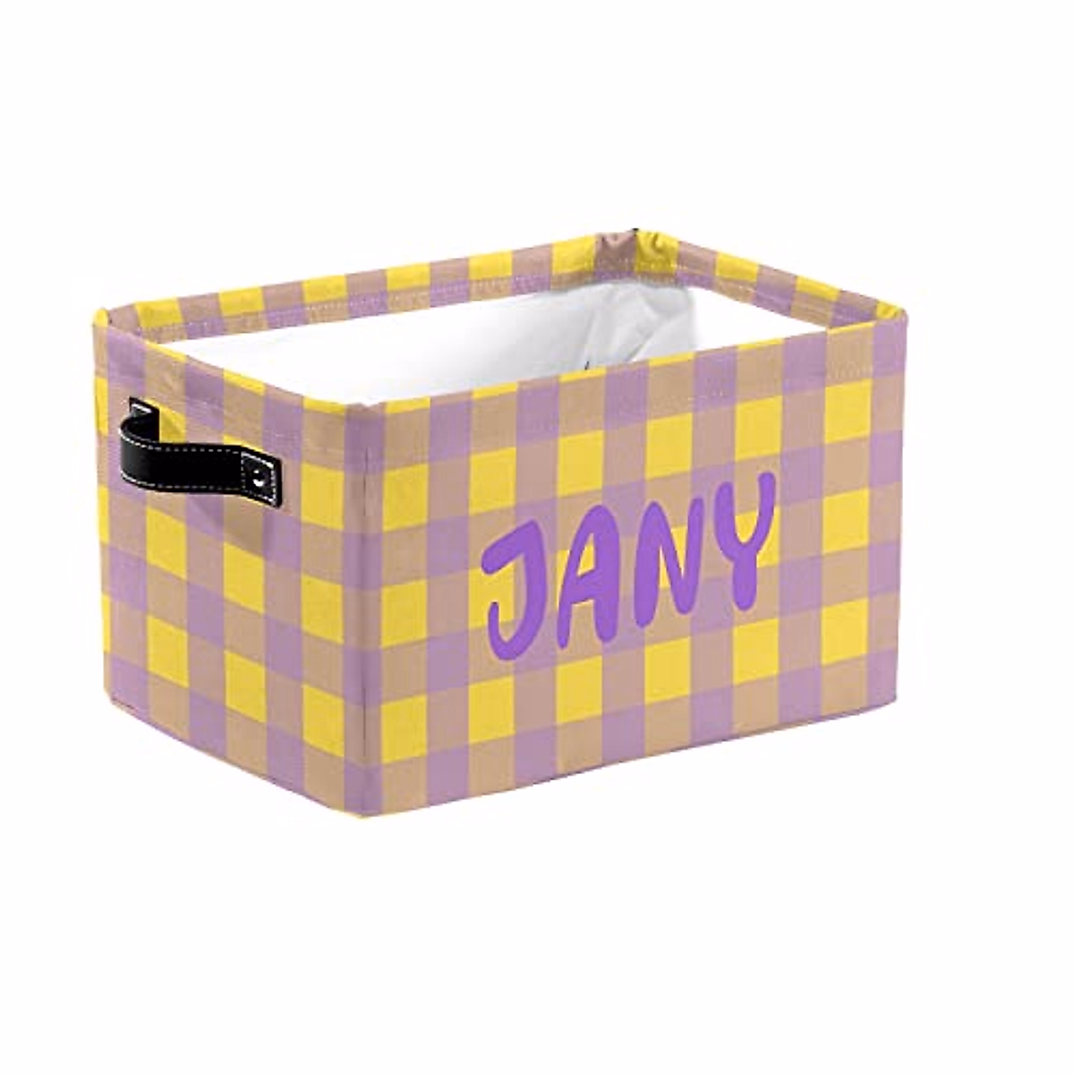 Foldable Personalized Basket Toy Box for Boys Girls Waterproof Custom Storage Baskets Bin with Name Closet Shelf Nursery Customized Boxes Cubes Organizer with Handles, 1 Pack