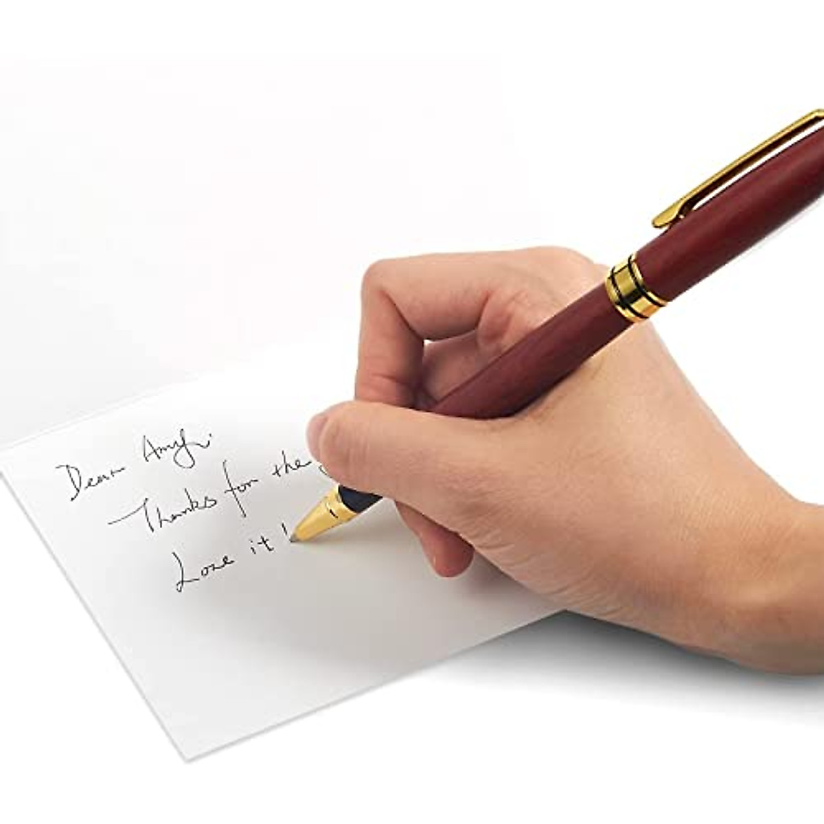 Juvale 2 Pack Luxury Rosewood Pen Set for Men, Fancy Ballpoint Pens with Black Ink Refills, Gift Boxed for Executives, Business, and Office Use