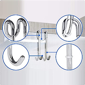 Bamodi Shower Hooks Set - Glass Door Shower Hooks 11 cm - Extremely Lightweight Bathroom Hooks Bath Shower Screen - Use as a Towel Hanger Bathroom Holder Shower Door